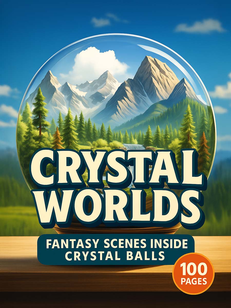 Crystal Worlds – 100 Fantasy Scenes Inside Crystal Balls - Neochic Kids